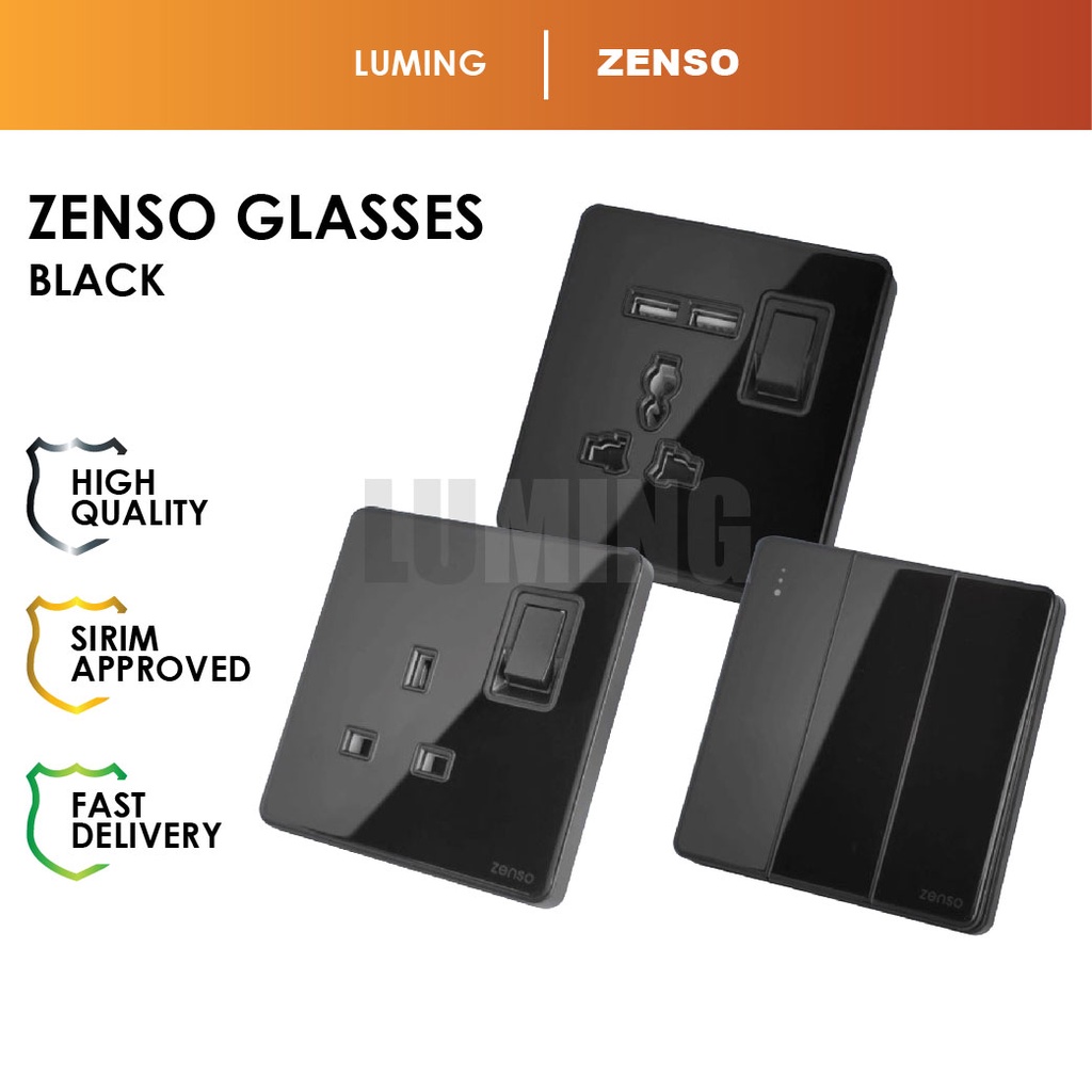 LMG_SIRIM ZENSO Glassé Series Switch Glass Surface Power Wall Switches ...