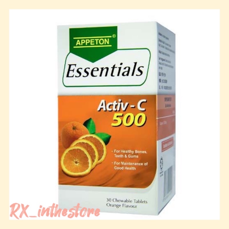 APPETON Essentials Activ-C 500 Chewable Vitamin C for Adult (30's)(EXP ...