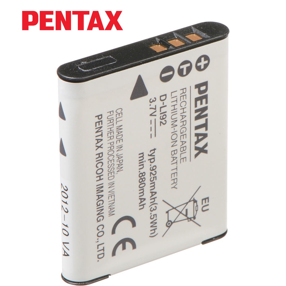 Pentax D-Li92 Li-ion Rechargeable Battery ( for Ricoh WG-80 and Pentax ...