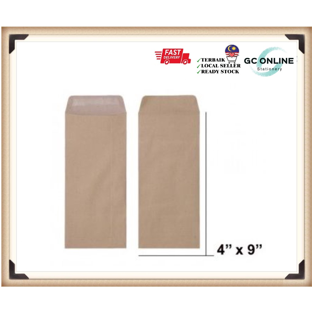 4x9 Buff Manila Brown Envelopes 70G / Sampul Surat Coklat (500pcs/Box ...