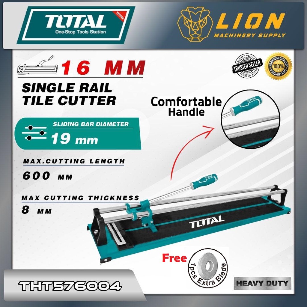 TOTAL 600mm Tile Cutter THT576004 | Heavy Duty Double Rail | Mozaic ...