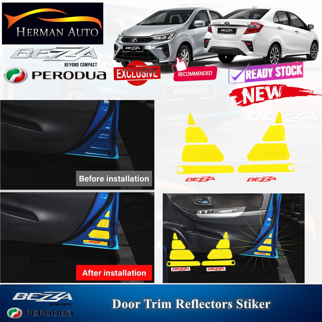 HermanAuto Perodua Bezza Door Trim Reflectors Shinning Stiker Light ...