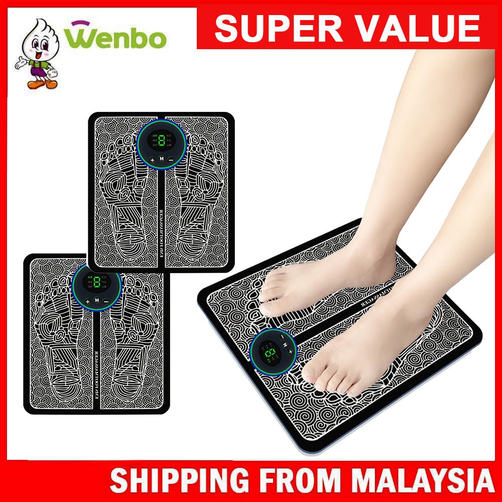 Wenbo Electric Foot Massage Pad Feet Simulator Patch Pengurut Kaki EMS ...