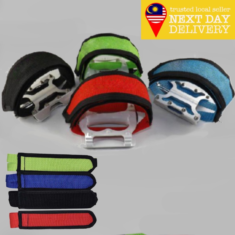 1 Pair 2pcs Bicycle Pedal Straps BMX Fixie Toe Clip Strap Belt Road ...