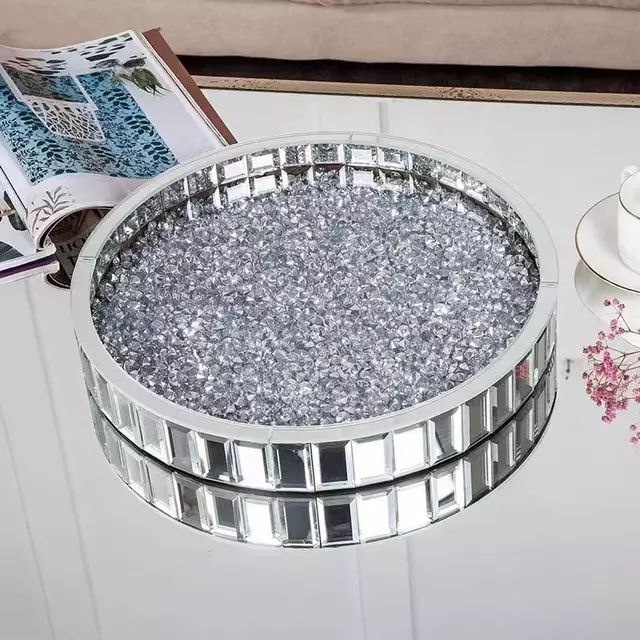 SILVER GOLD CRUSH DIAMOND MIRRORED TRAY DULANG KRISTAL DIAMOND DULANG ...