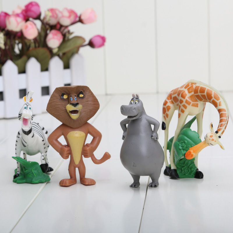 Movie Madagascar Action Figures 4pcs Doll Collection Toy For Kids Cute ...