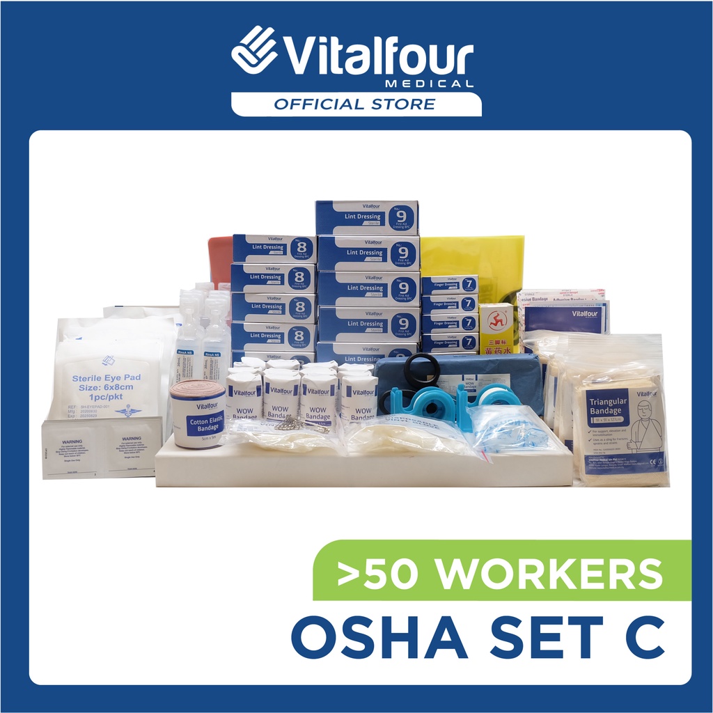 OSHA Workplace First Aid Kit by DOSH (BOX A,B,C) VitalFour Peti ...
