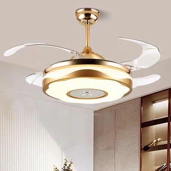 ELFA DC Motor Chandelier Ceiling Fan with Light Crystal Fan 3 Colour ...