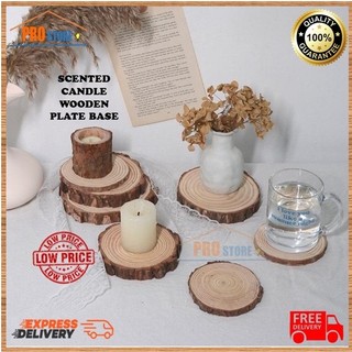 【PROSTOREMALAYSIA】 Wooden Scented Candle Base Plate Natural Pine Wood ...