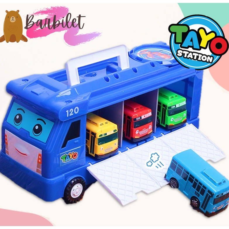 Little Bus Toys Set (3 in 1)Big Vehicles Garage Pull Back Kids Boys ...
