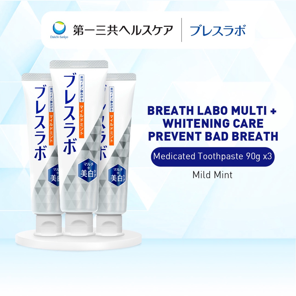 Breath Labo Multi + Whitening Care Mild Mint Toothpaste Triple Set 90g ...