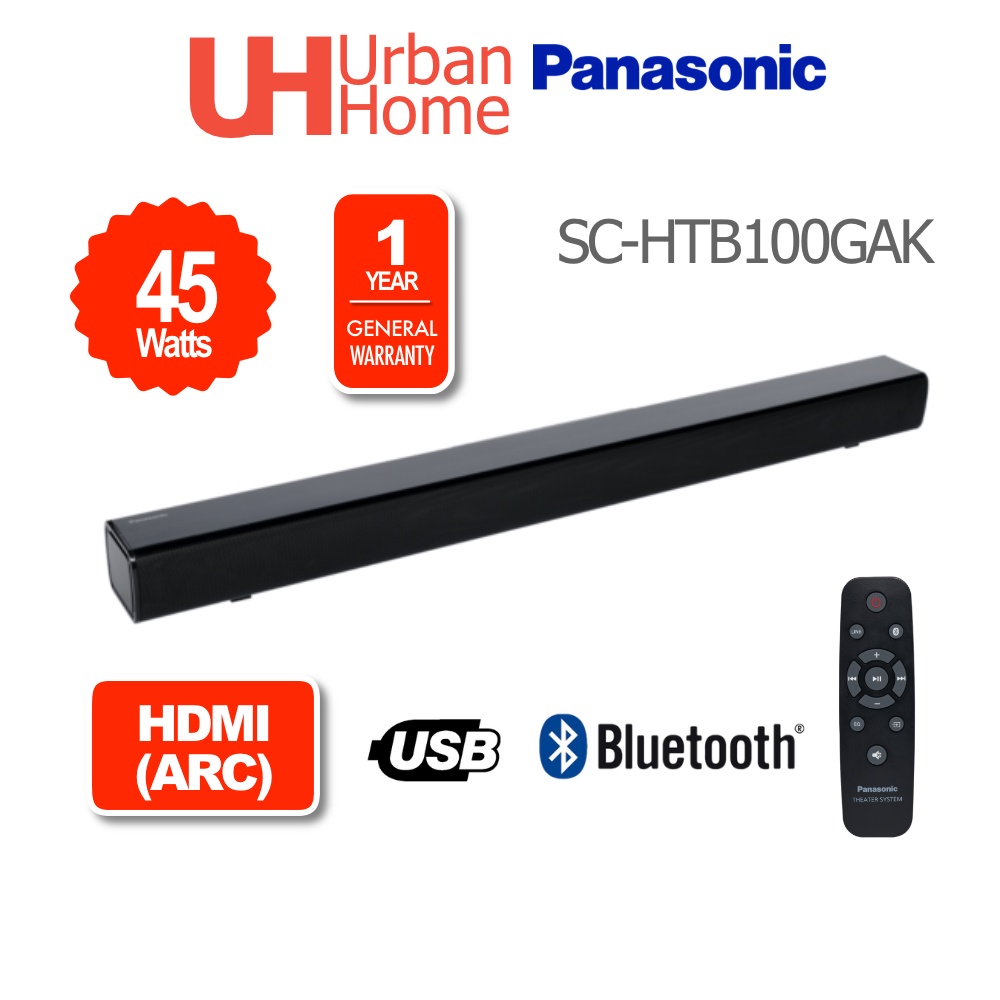 Panasonic Stereo Home Theater Audio System Soundbar Sound Bar (45w) SC-HTB100GAK | Shopee Malaysia