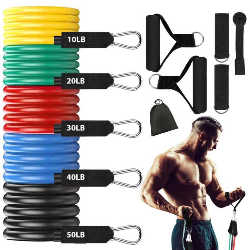 Gym 11pcs/Set Exercise Resistance Bands Yoga Fitness Home elastic band ...