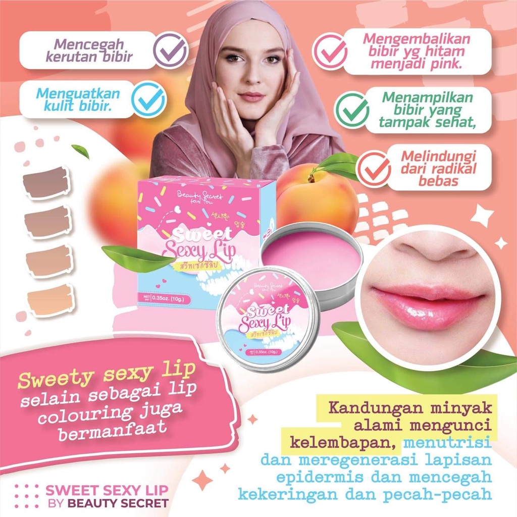 Sweet Sexy Lip Pinkish Organic Balm 3in1 Lip Treatment 10g Lips Cracked Lip Chapped Lips ...