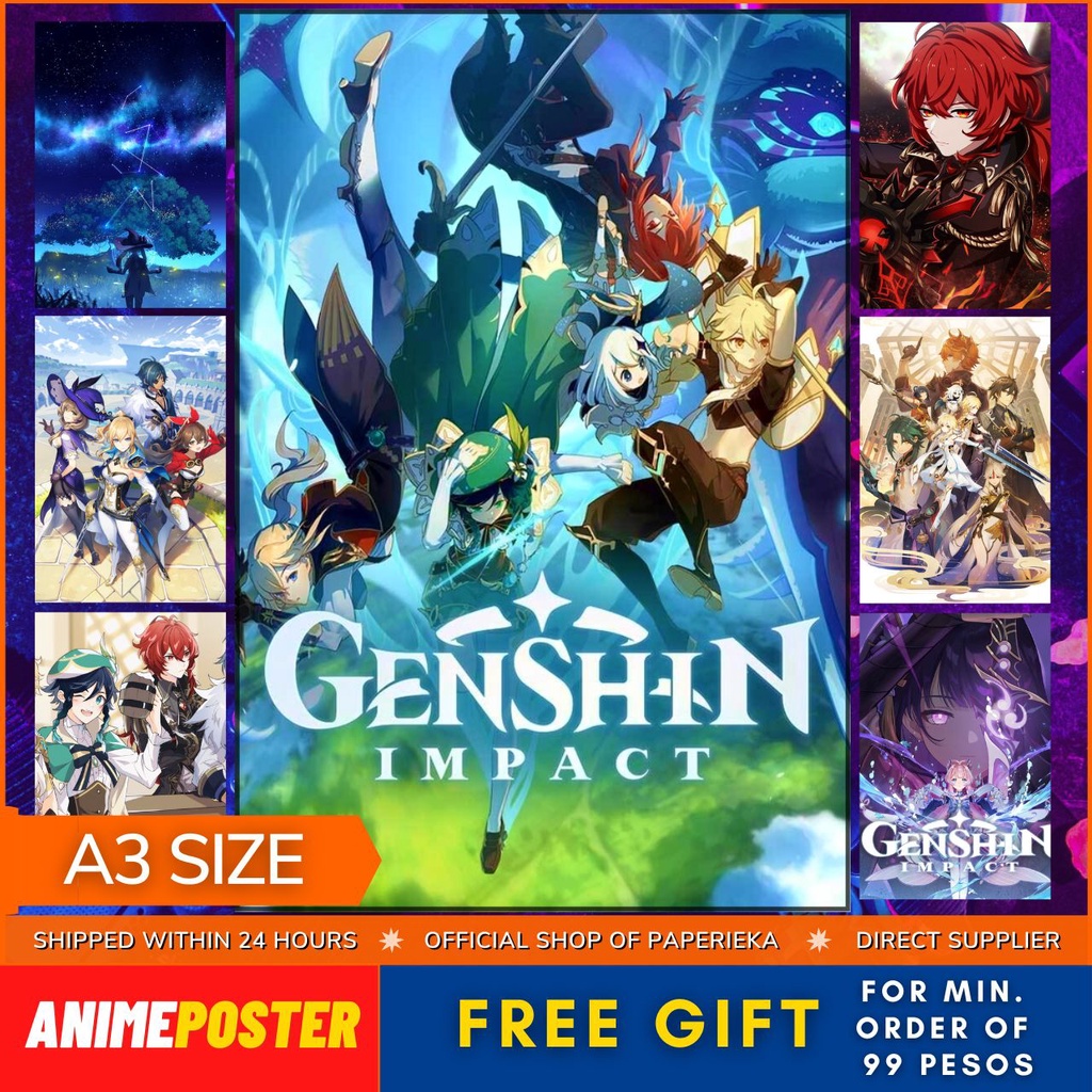 Genshin Impact : Official Gaming Poster / Sticker / Laminated Posters ...