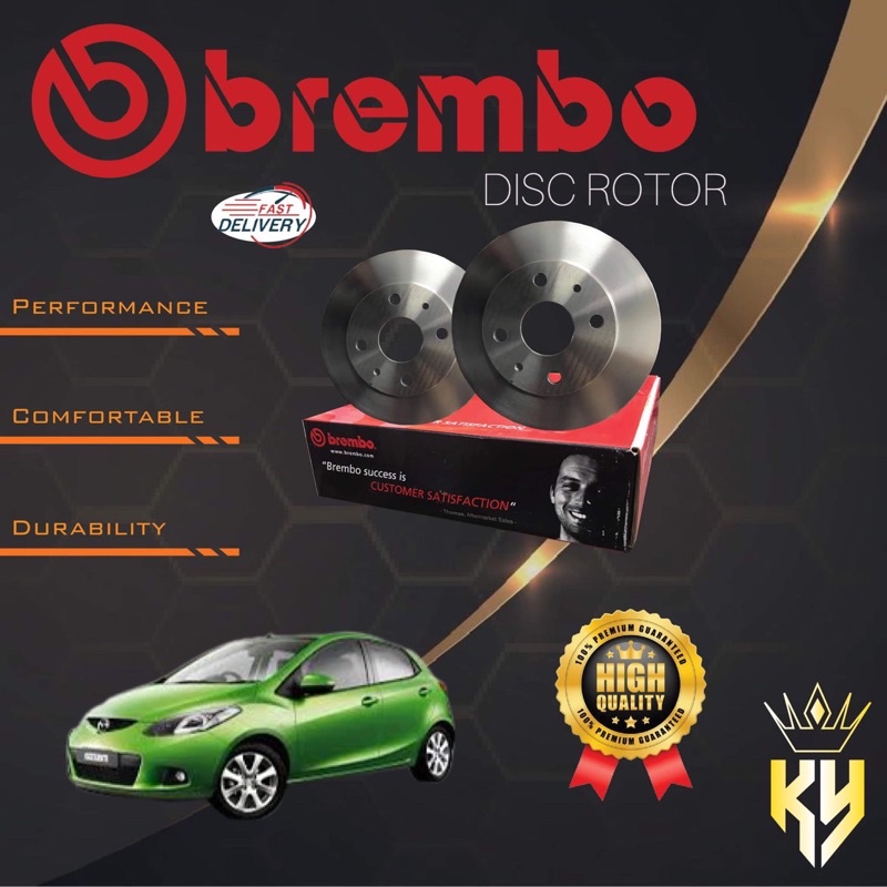 BREMBO FRONT BRAKE DISC ROTOR MAZDA 2 (09.A968.11) | Shopee Malaysia