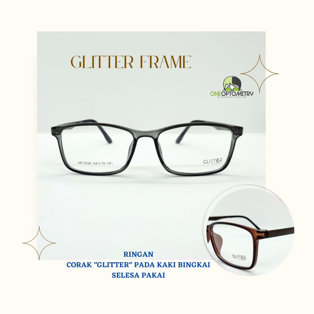 Glitter Eyewear Plastic Eyeglasses Frame Bingkai Cermin Mata / Ringan ...