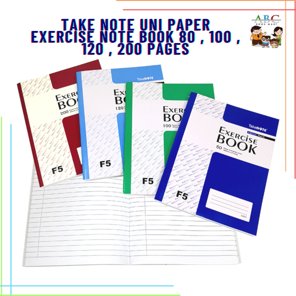 ( READY STOCK ) TAKE NOTE UNI PAPER EXERCISE BOOK NOTE BOOK 80 / 100 ...