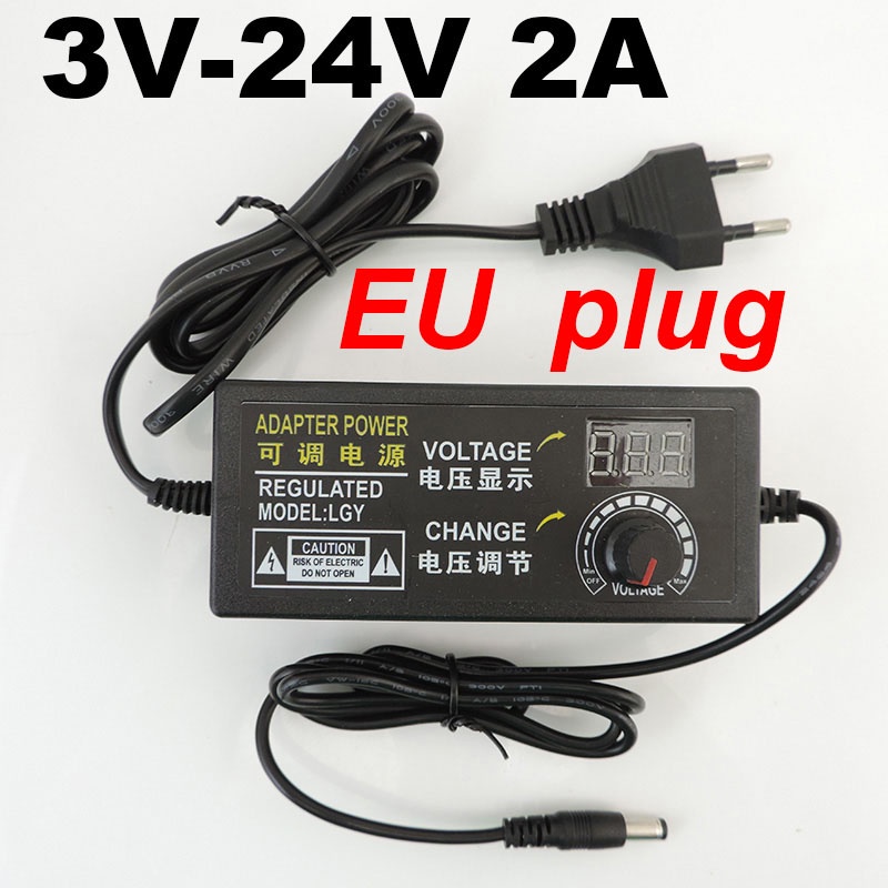 Universal Adjustable power Supply charger Adapter 9V 24V 3V-12V 1A 2A ...