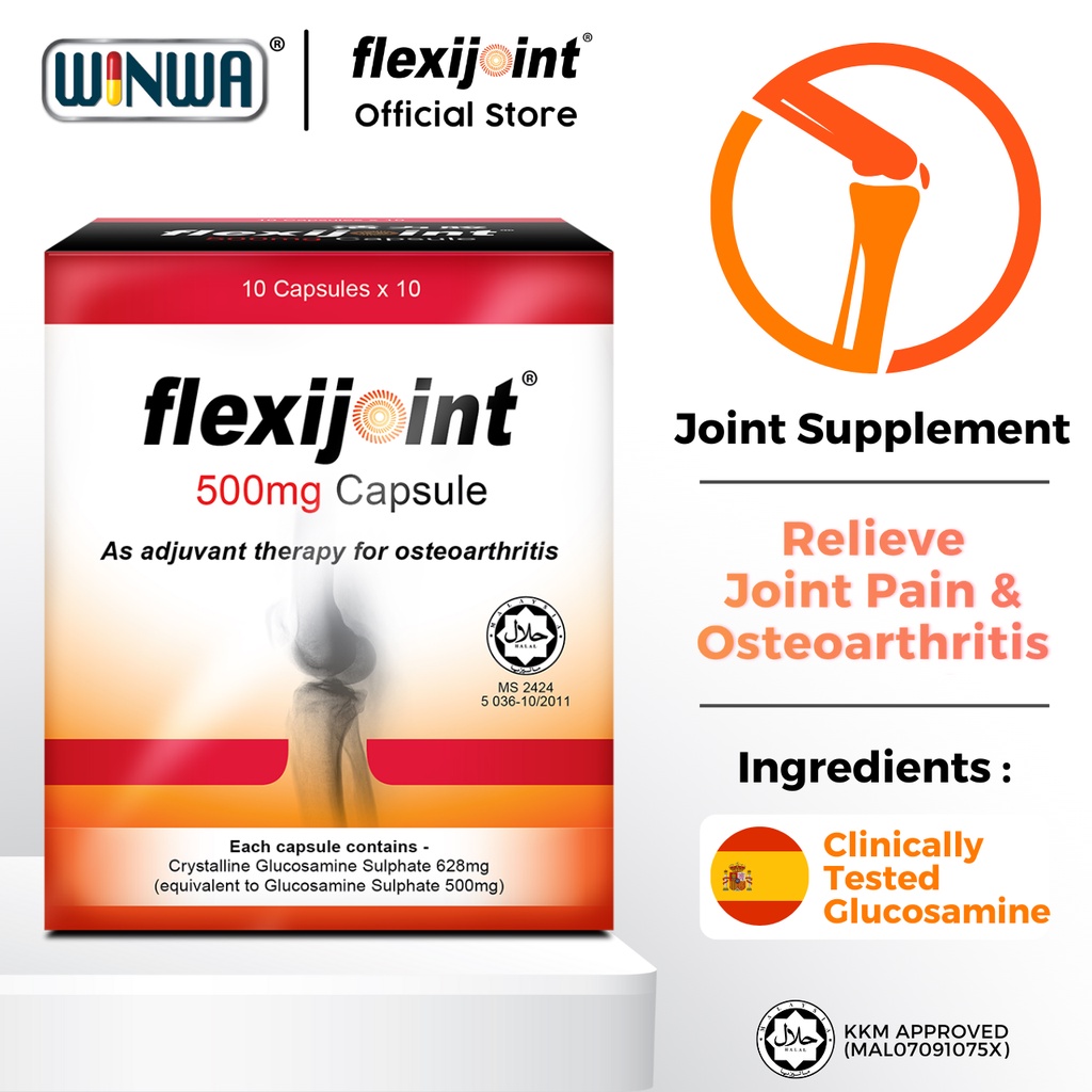 FLEXIJOINT 500mg Capsule (10 x 10's) - Glucosamine For Osteoarthritis ...