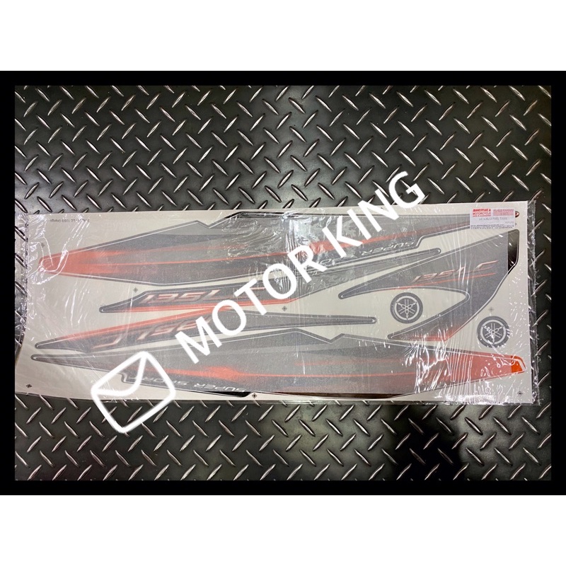 Stripe Sticker Cover Set Yamaha LC135 V1 LC 135 (3) [ HITAM OREN ] MORITAKA | Shopee Malaysia