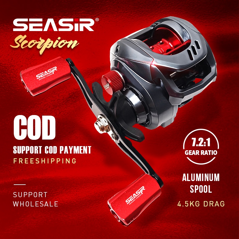 Seasir Scorpion Fishing Reel Water Drop Reel Baitcasting Reel 7.2: 1 ...