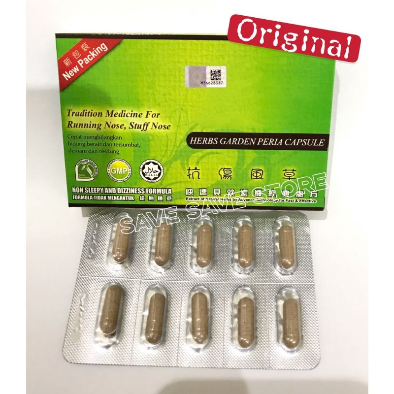 Herbs Garden Peria Capsule抗伤风草 10 Capsules Exp 2027melegakan hidung ...