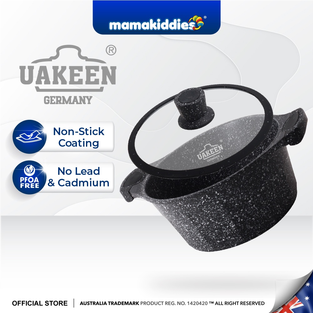 Uakeen Germany 20/24/28/32cm Die-Cast Granite Casserole Cookware Pot ...