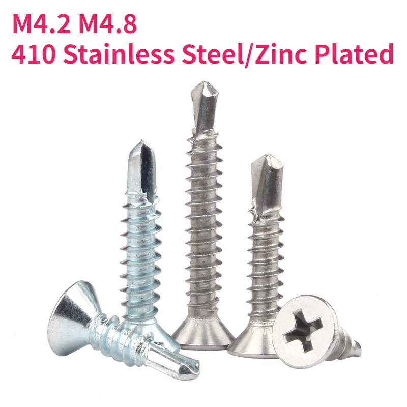 M4.2 M4.8 410 Stainless Steel/Zinc Plated Cross Countersunk Head Self-drilling Screws Phillips ...