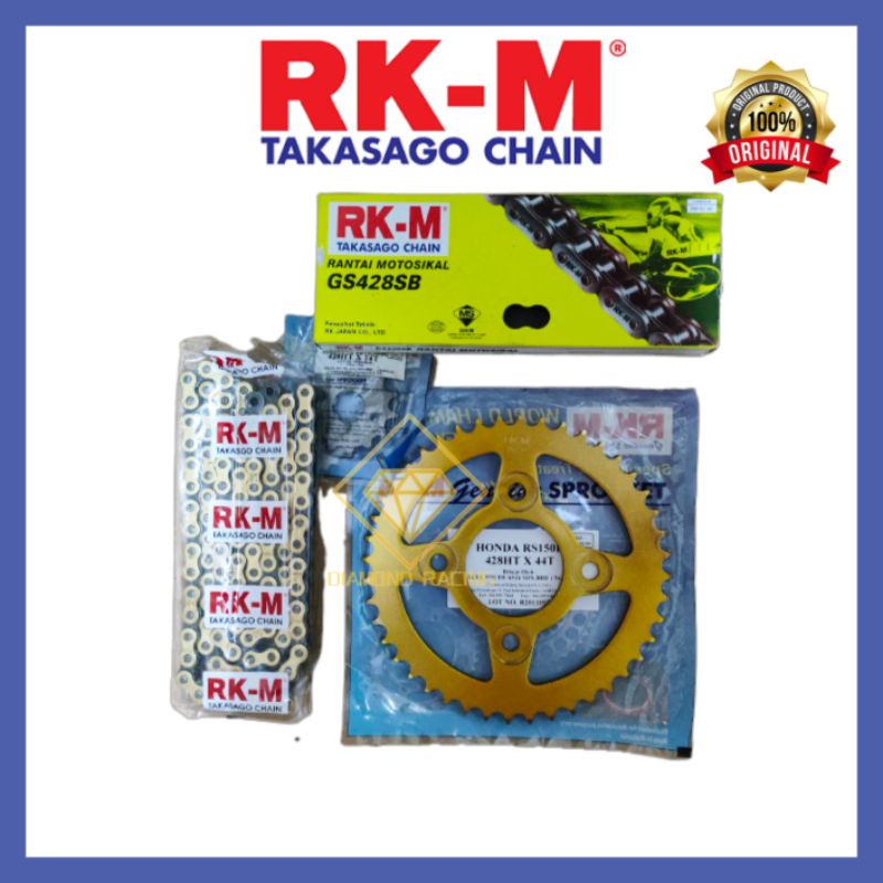 RS150 RXS150 428 RKM GOLD SPROCKET CHAIN FULL SET | Shopee Malaysia