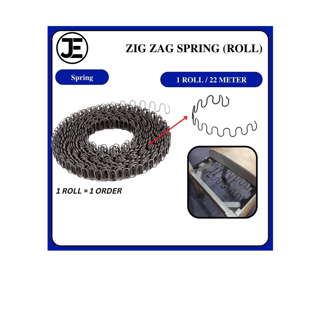 (ROLL) 3.8 MM X 25 METER / 4 KG Zig Zag Spring Furniture Upholstery ...