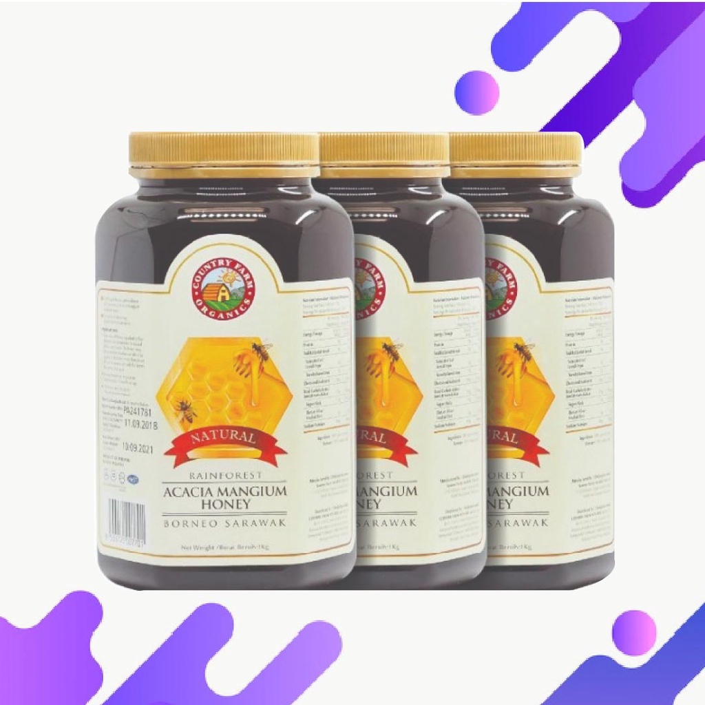 Country Farm - Acacia Mangium Honey (Borneo Sarawak) 金合欢蜂蜜（婆罗洲砂拉越）1kg x 3 | Shopee Malaysia