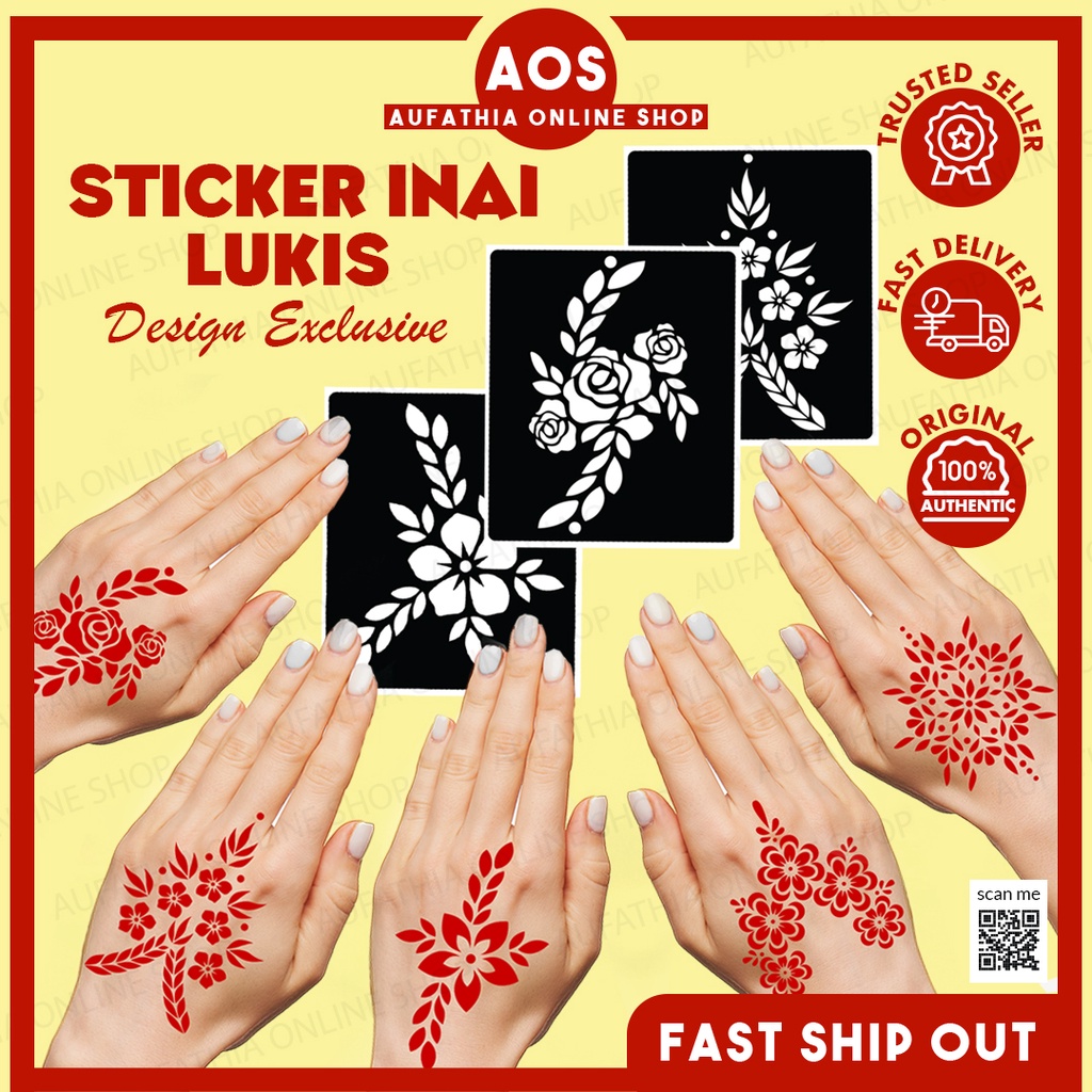 Sticker Inai Lukis Tangan Pengantin | Shopee Malaysia