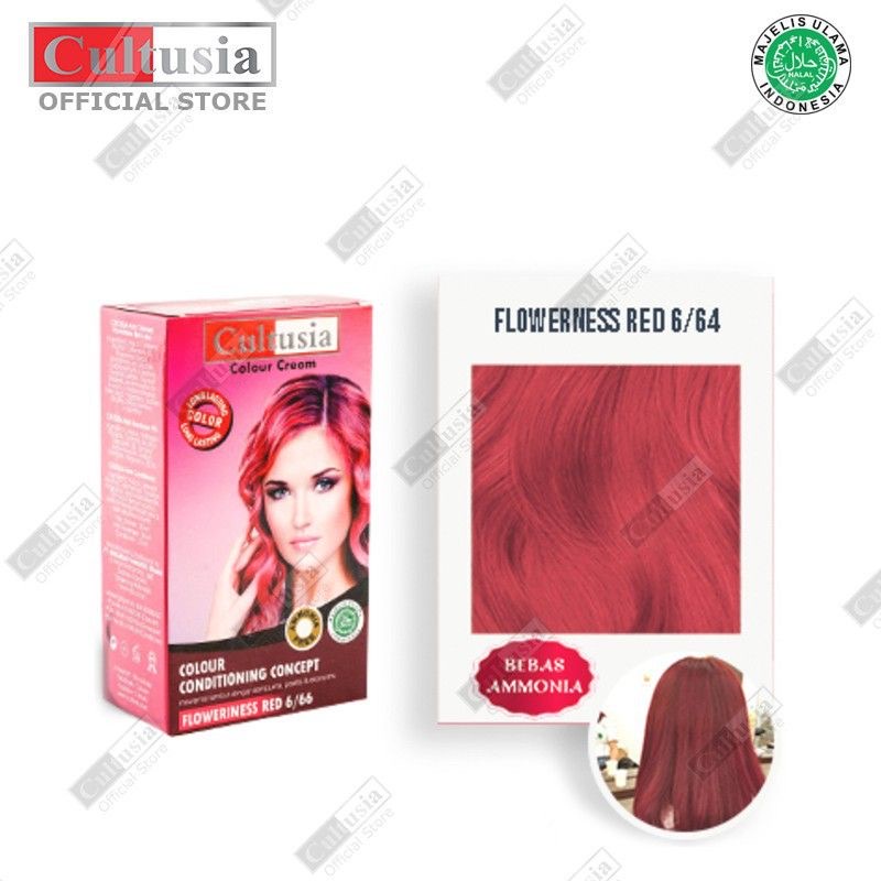 Cultusia Hair Color Halal Permanent Dye Colour Cat Pewarna Rambut ...