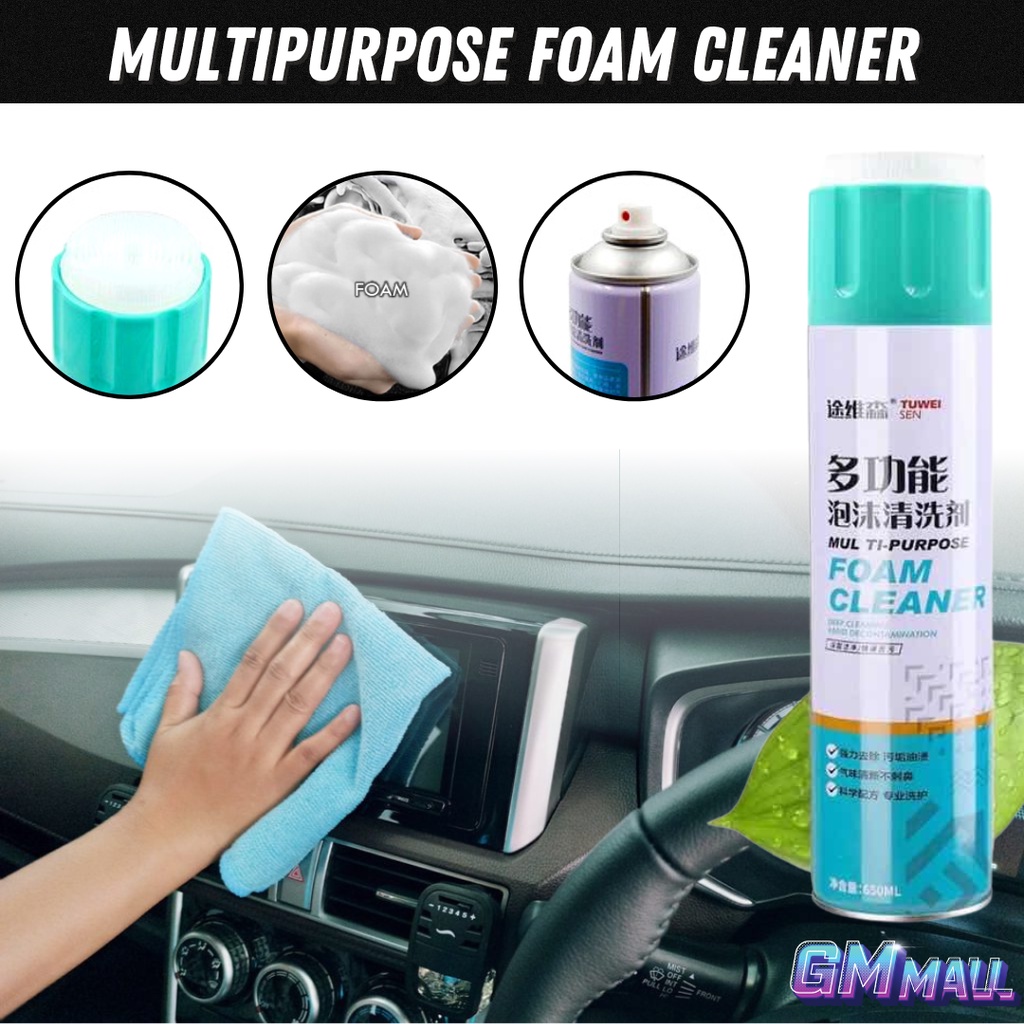 MULTI PURPOSE FOAM CLEANER 650ML Car Wash Tyre Shine Dashboard Polish Tayar Tire Taya Shine ...