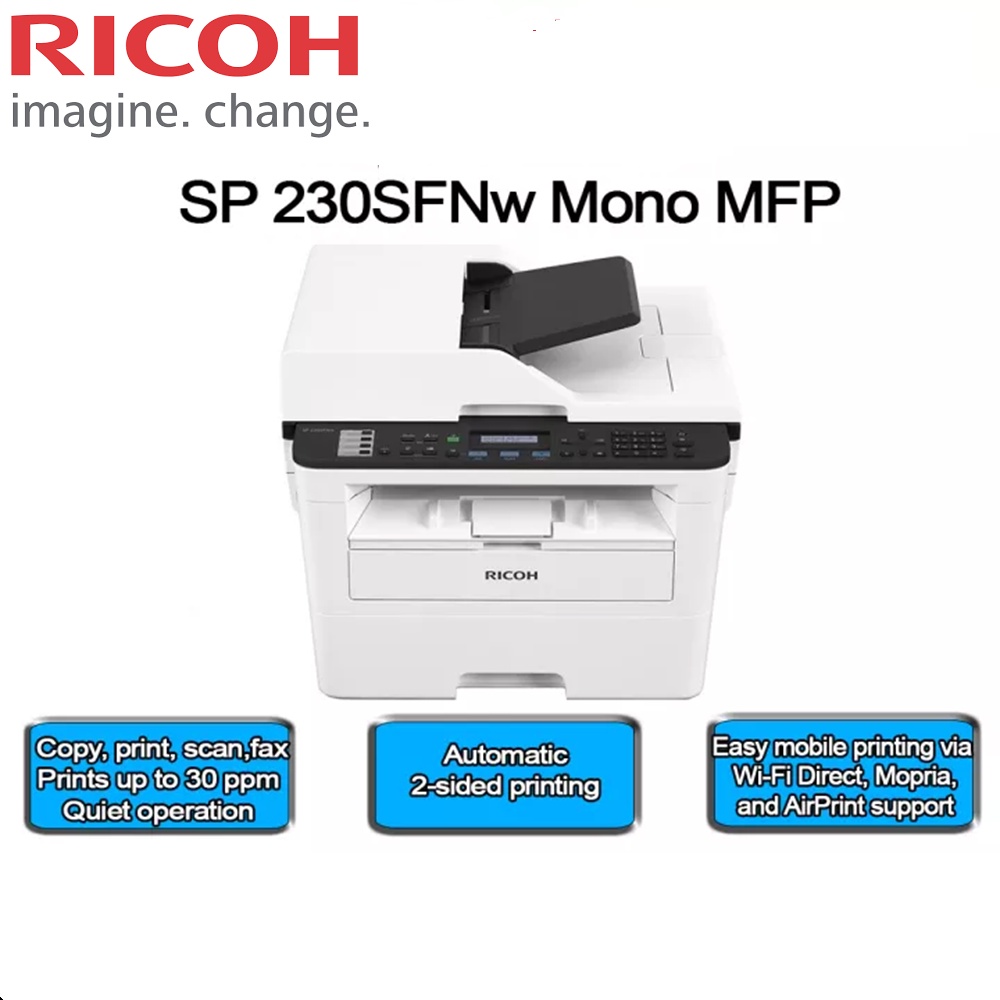 Ricoh SP230SFNW SP230 All In One Mono Black & White Laser Printer | Shopee Malaysia