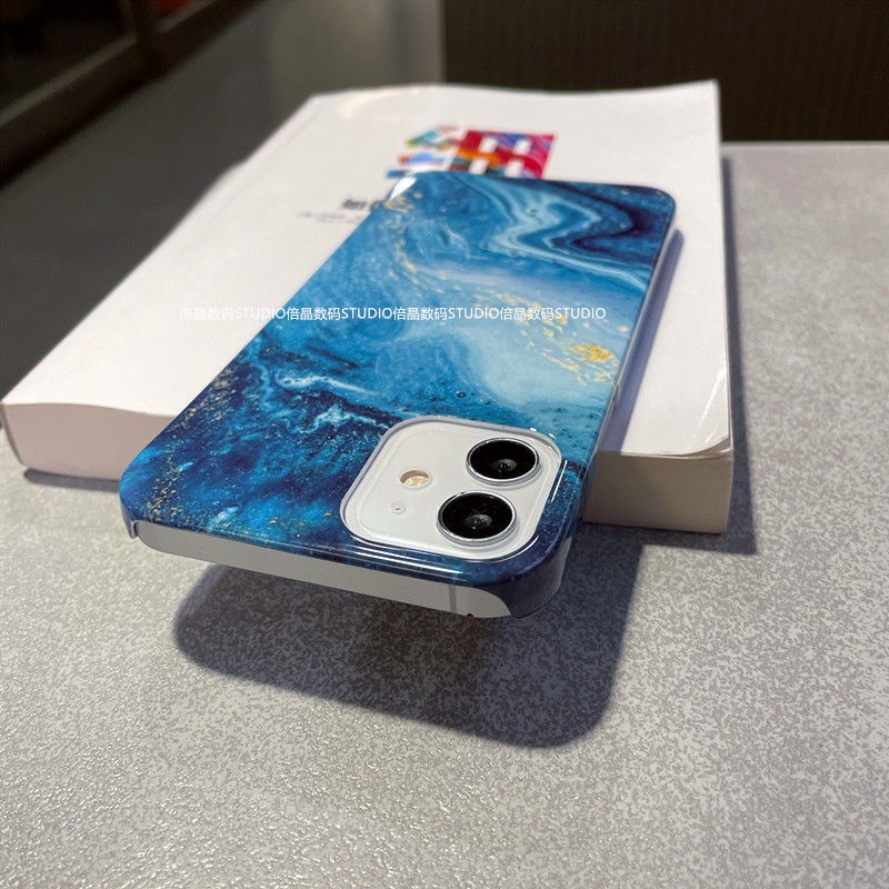 Space blue marble half wrapped hard case iphone12/11/14/13promax Apple ...