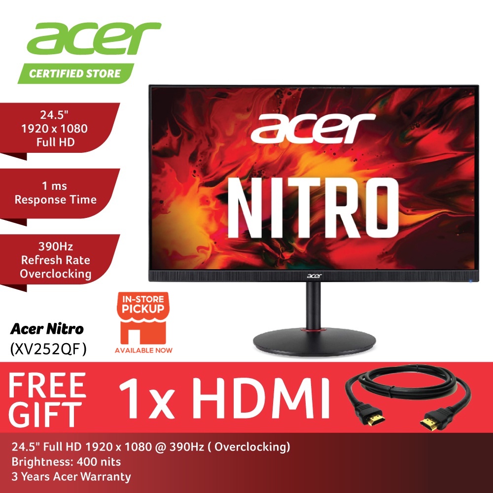 Acer Nitro XV252QF 24.5'' FHD 390Hz HDR400 IPS Gaming Monitor | Shopee ...