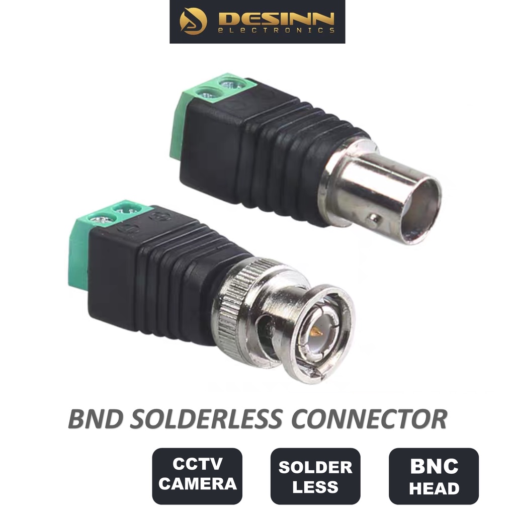 BNC Solderless Connector with Screw Terminal Adapter for Balun CCTV ...