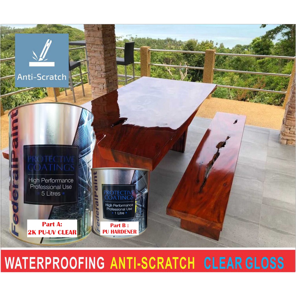 5L 2K PU-UV CLEAR PU EPOXY COAT WATERPROOF UV-PROTECTION /2K ...