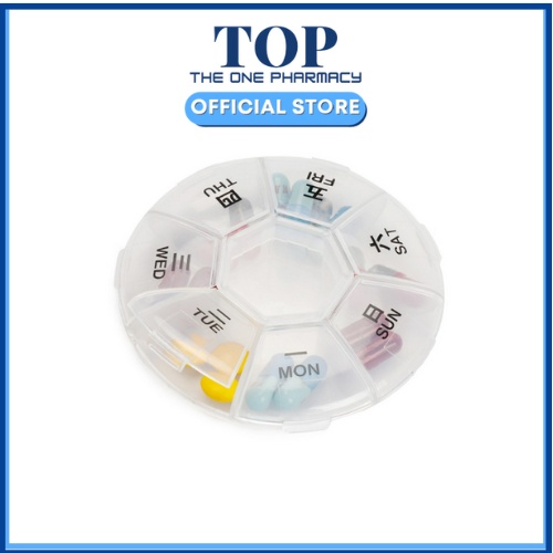 [READY STOCK] Round Portable 7 Days Weekly Pill Tablet Pill Box ...