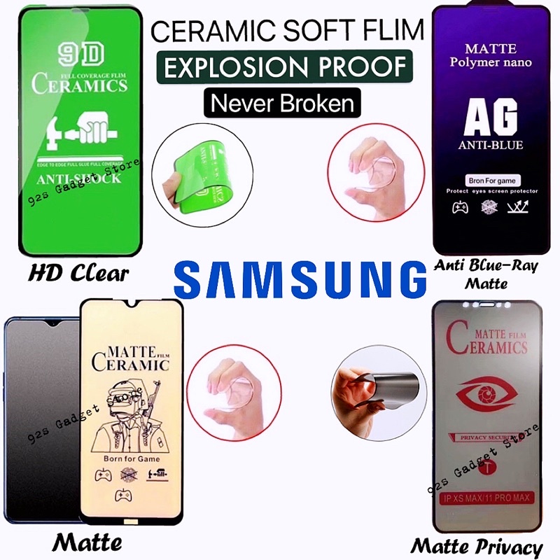 SAMSUNG A06/A05/A05S/A04/A04S/A03/A03S/A02/A02S Ceramic Clear,Anti blue matte,Privacy Matte Full ...