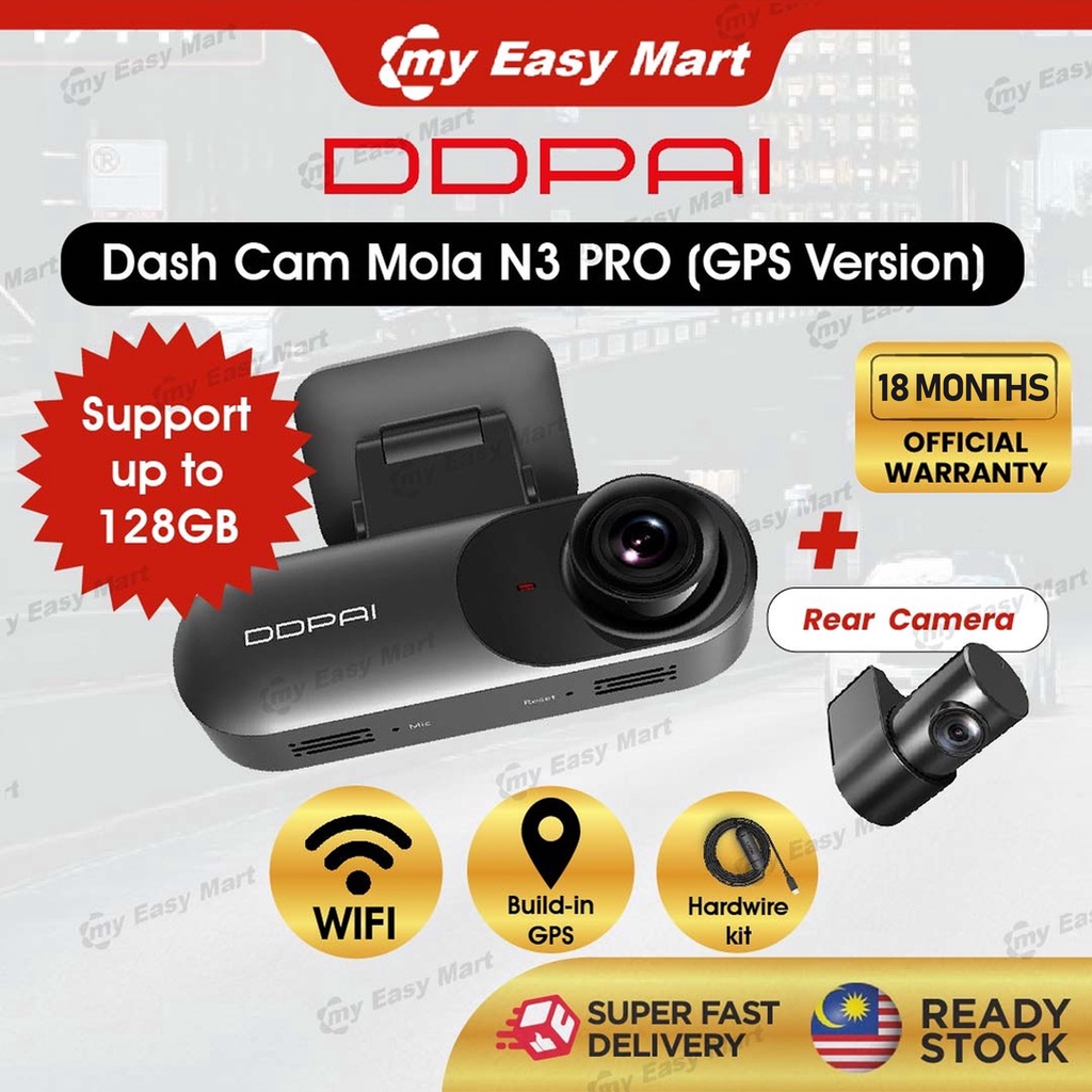 DDPAI Dash Cam Mola N3 / N3 Pro 1600P UHD 2K GPS DVR Android Wifi Smart Connect Dashcam | 18 ...
