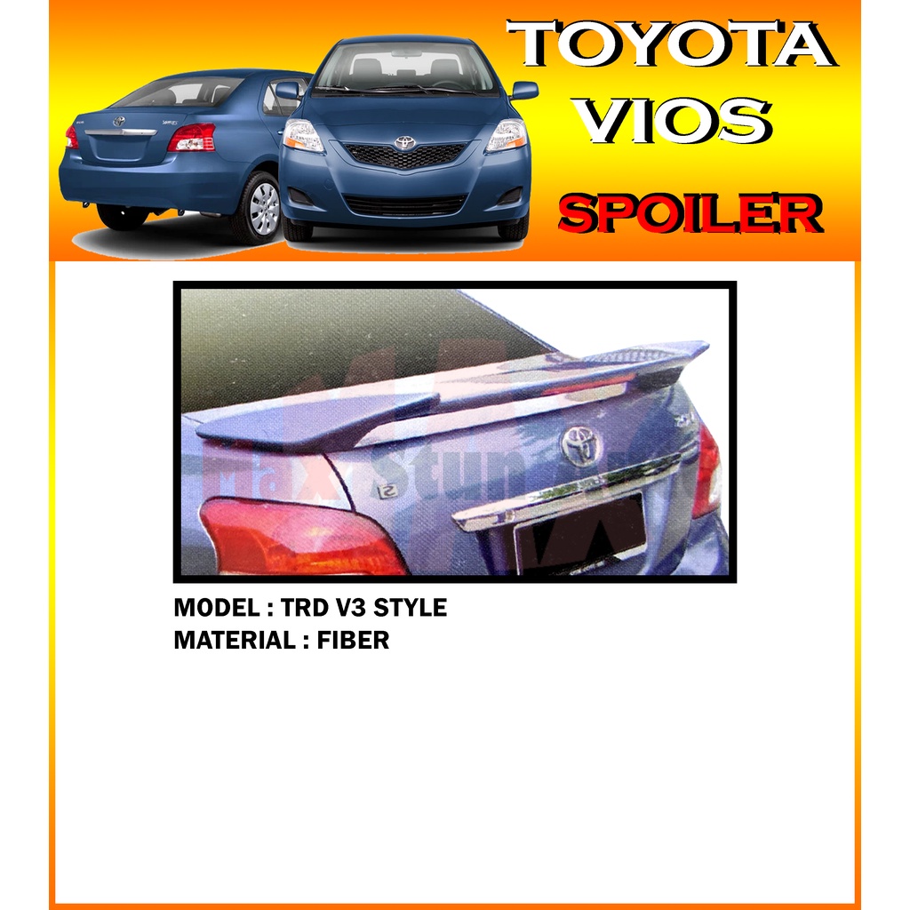 TOYOTA VIOS NCP93 2007-2013 REAR SPOILER TOMS TRD V2 V3 TRD SPORTIVO ...