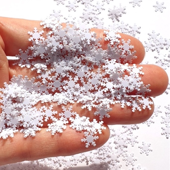 15g White Snowflake Shape Glitter Snow Sequins for Slime Topping Party ...