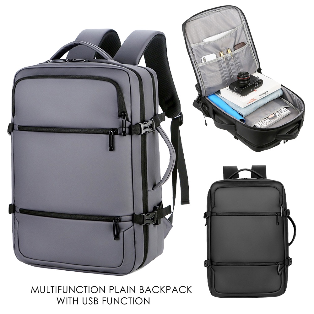 Beg Komputer Riba Nylon Water Resistant Laptop Backpack with USB ...