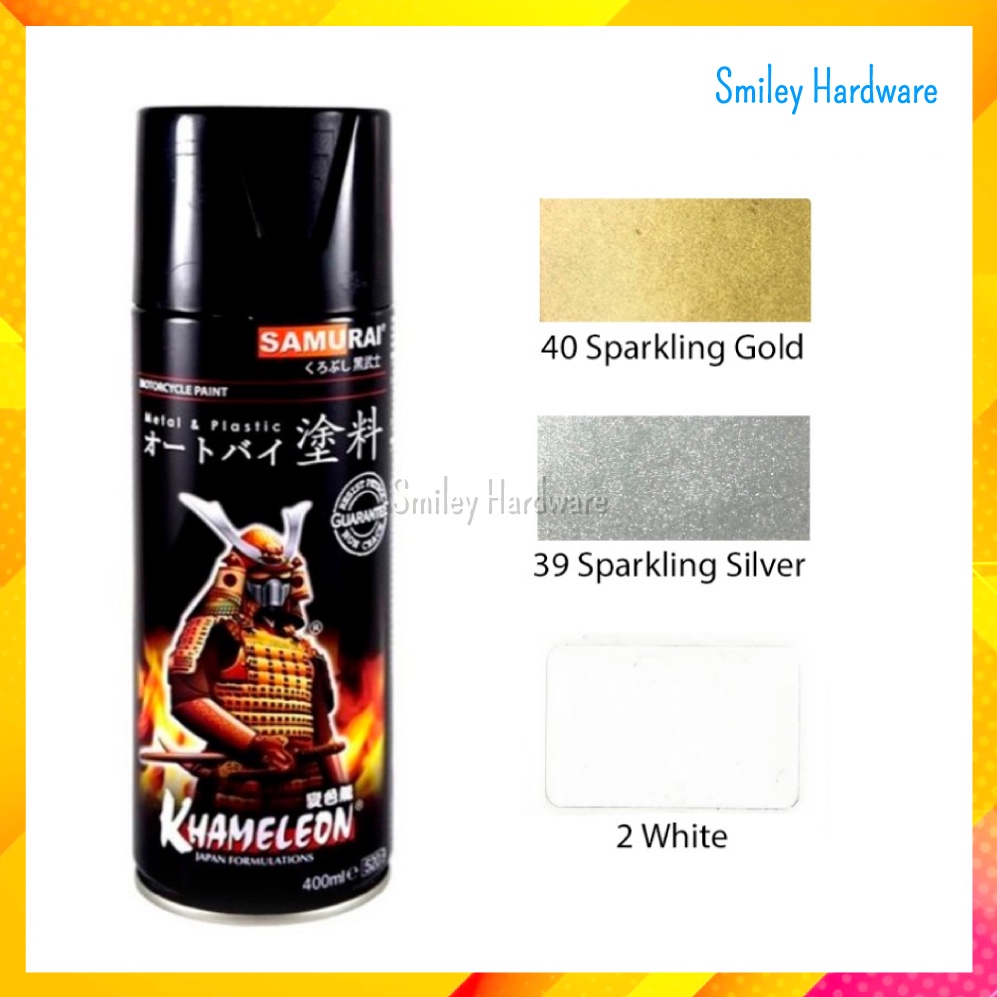 SAMURAI Spray Paint Metallic Colour Sparkling Silver Sparkling Gold ...