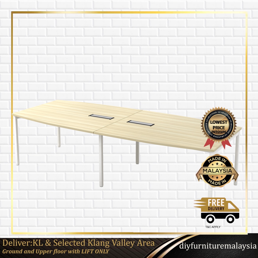 Boat Shape Conference Office Table 10ft/12ft with Flipper Box | Meja ...