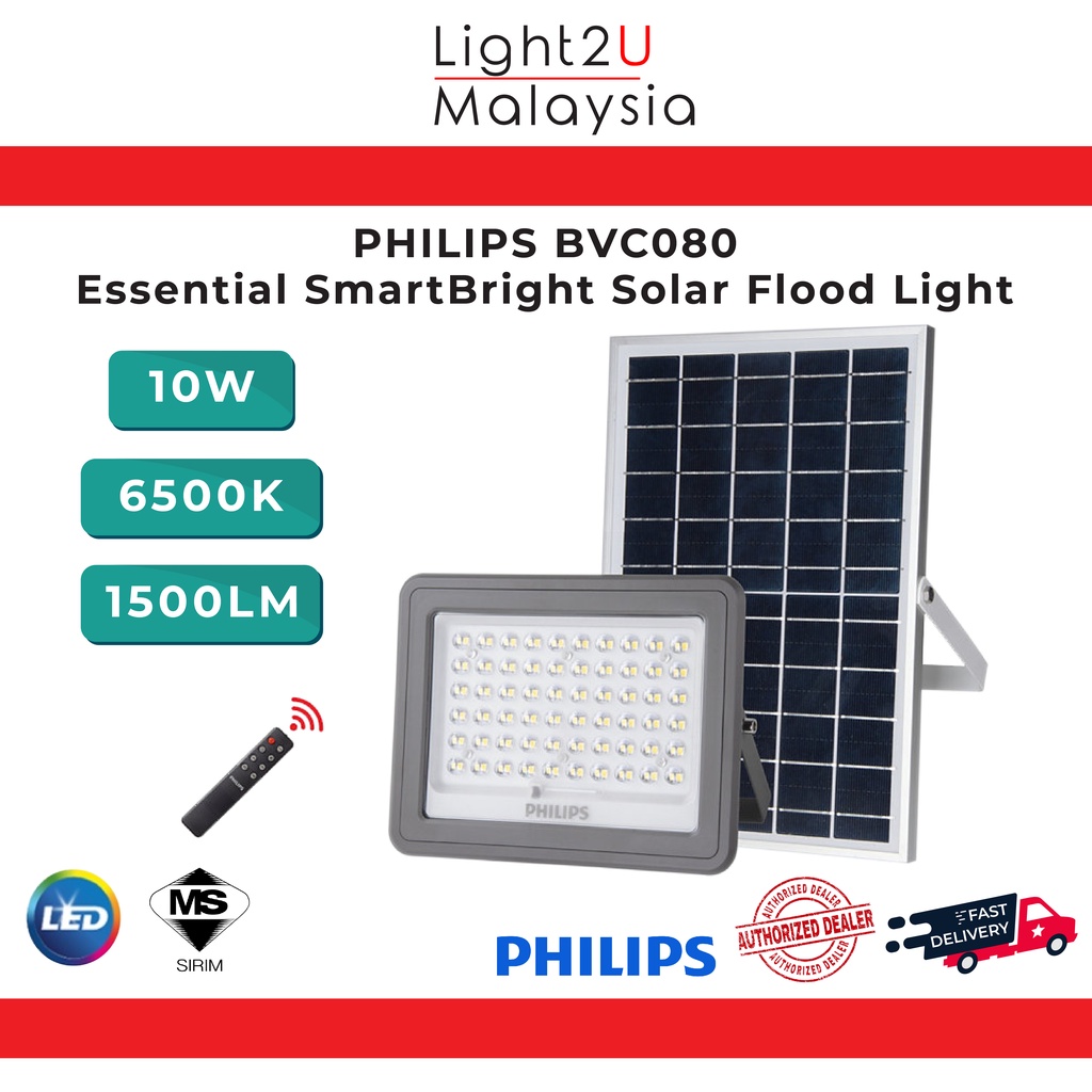 Philips BVC080 LED9 / LED10W / LED20W | 6W / 10W / 20W | 1500LM Essential SmartBright Solar ...