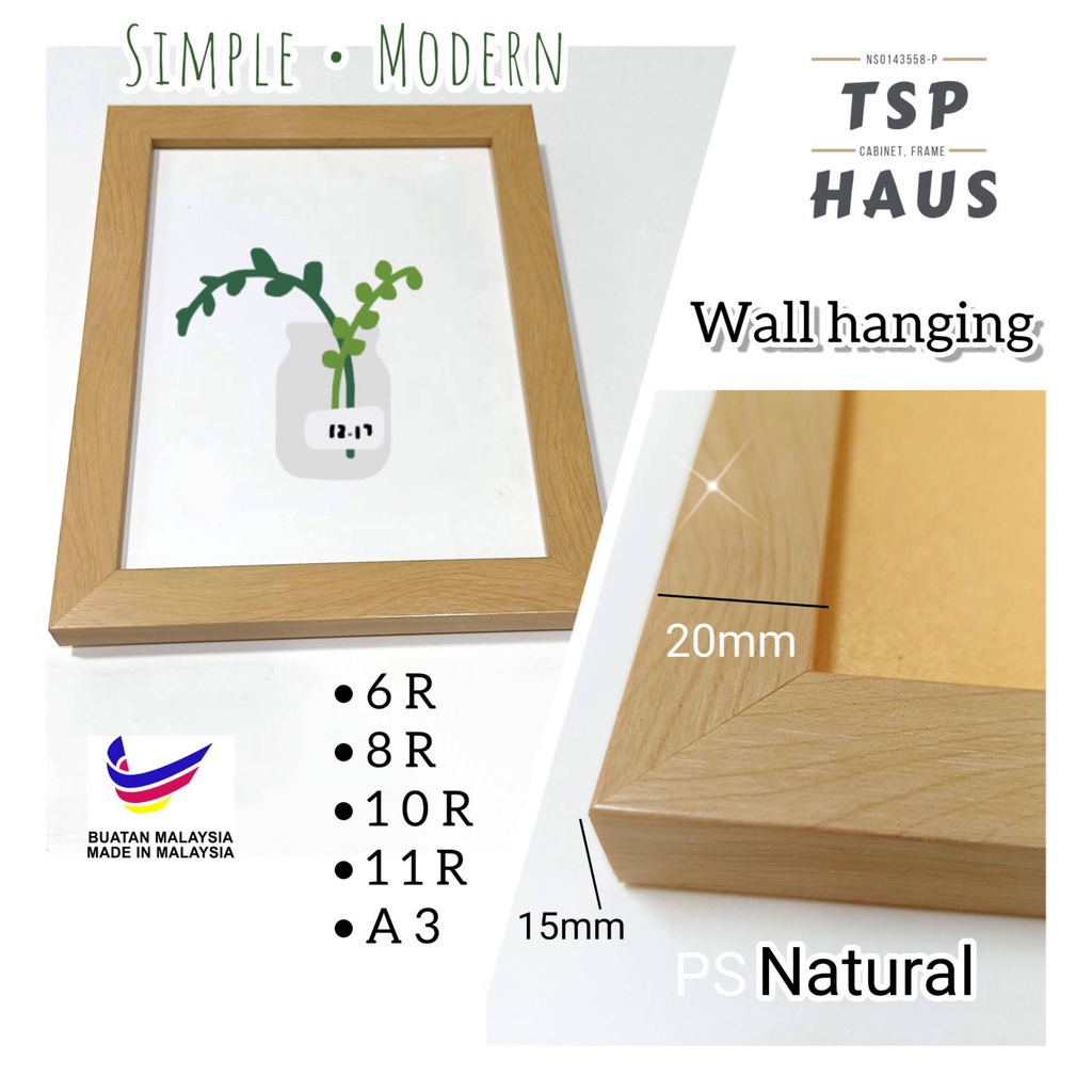 5R|6R|8R|A4|10R|11R|12R|A3 Light wood Natural PS Photo Frame Wall hanging for wedding,photos ...